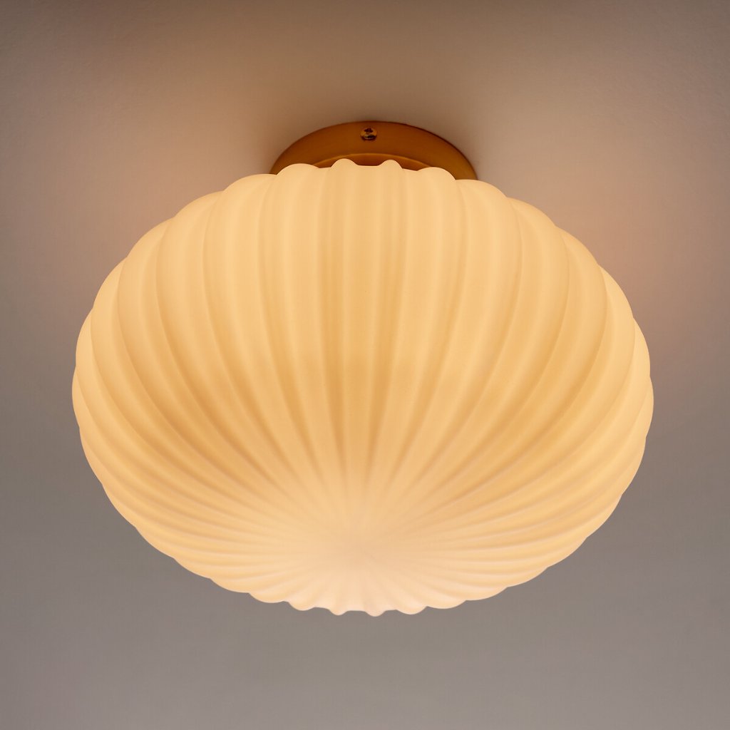 Ingrid Minimalist Messing Opalglas Deckenleuchte